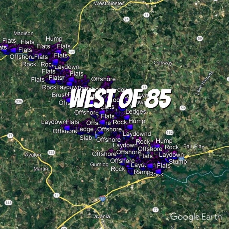 Hartwell Lake West Map Hartwell Lake West Fishing Map - Waterproof ...