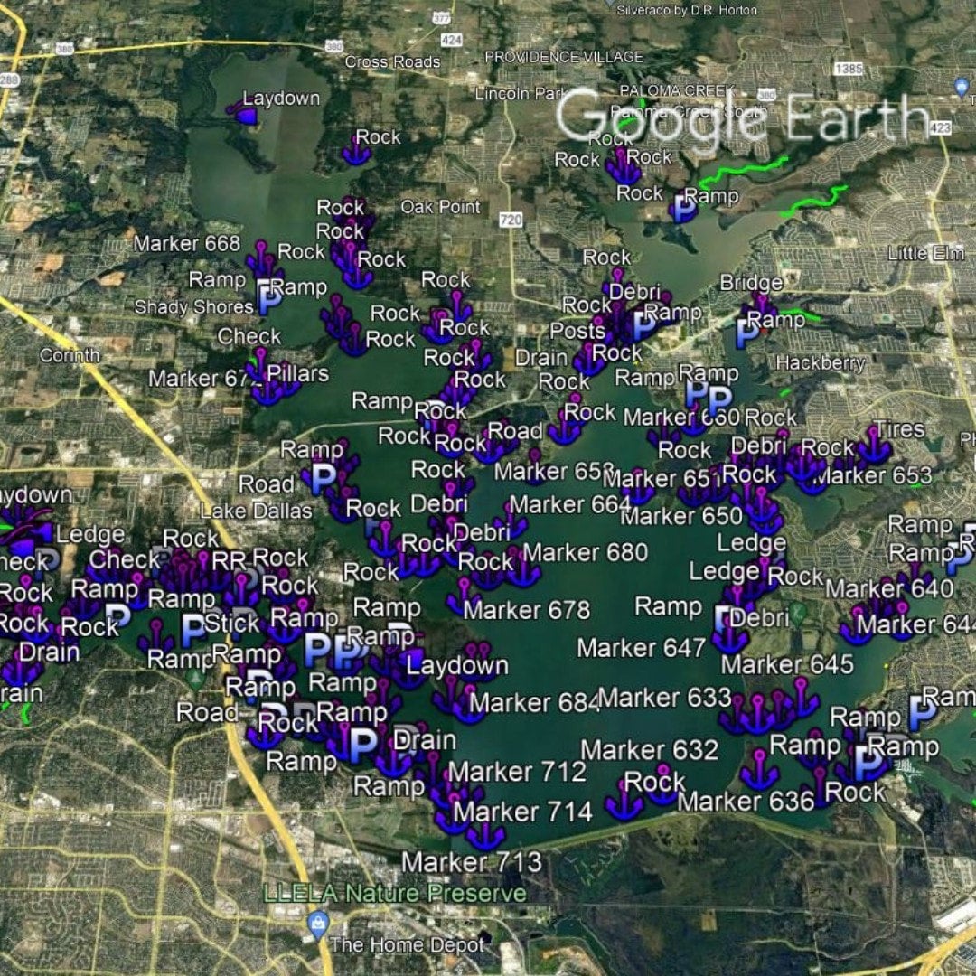 Lake Lewisville Fishing Map TxDOT SH 105 Halff